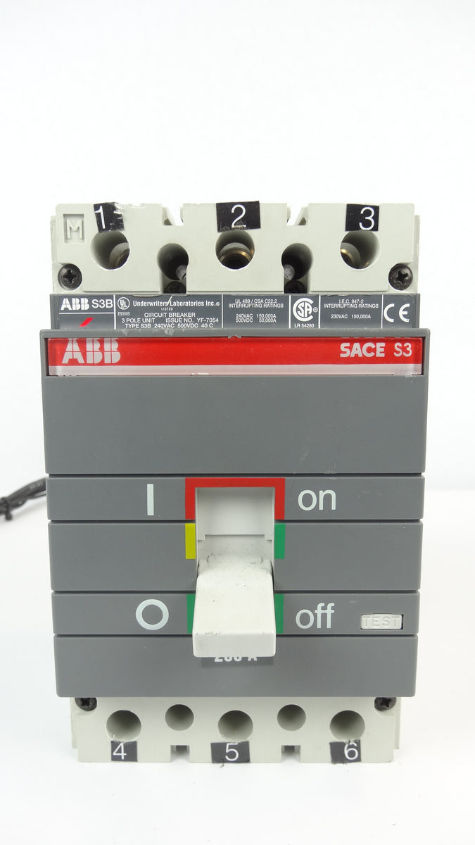 ABB SACE S3 S3B YF-7054 3-Pole 200A Circuit Breaker – cpwarehouse