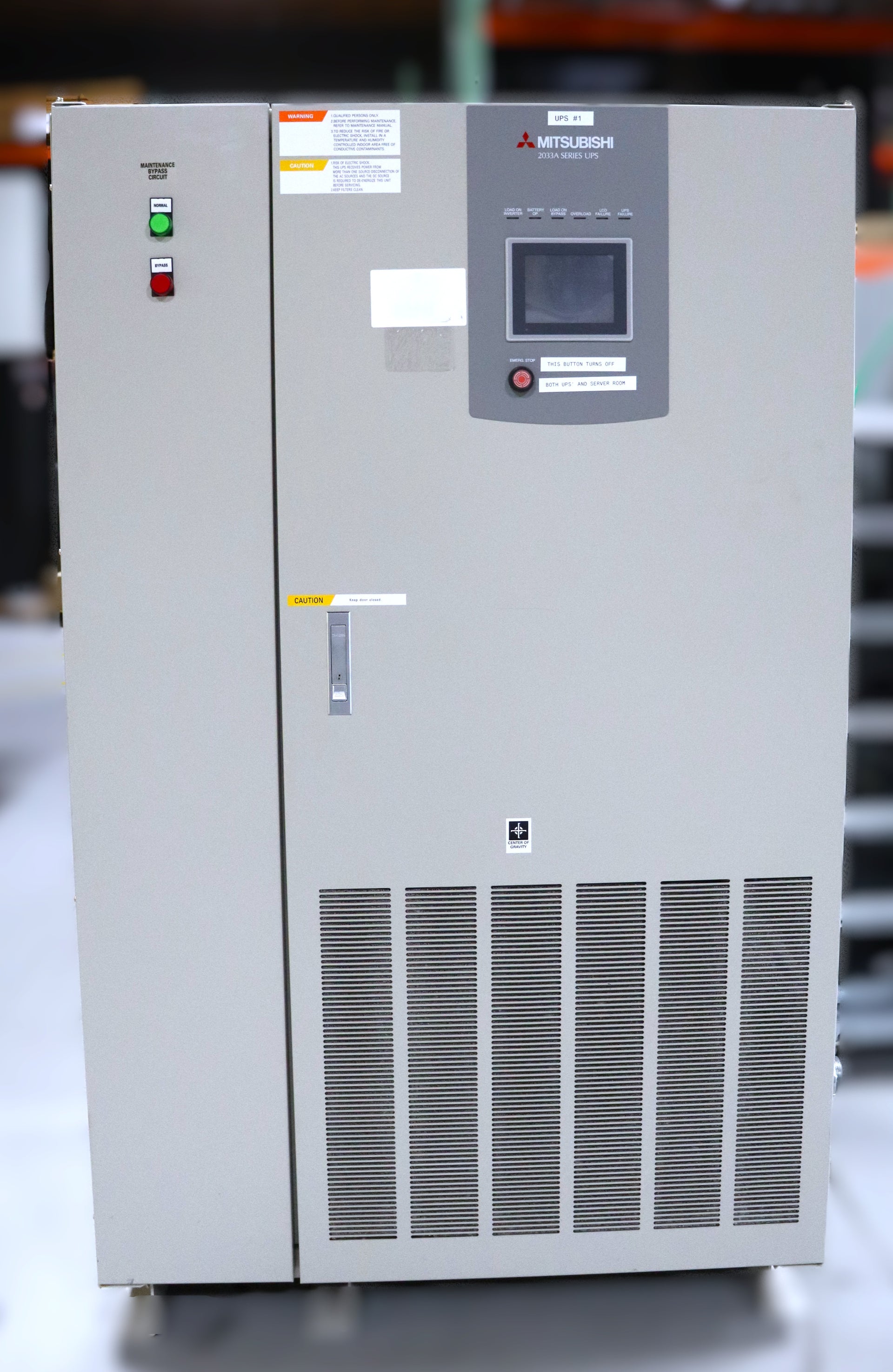 Mitsubishi 2033A 75kVA/60kW 208V 3 Phase UPS & Battery Cabinet (UP2033 ...