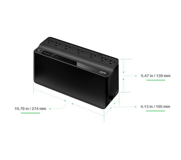 APC 600VA/330W 120V Back-UPS (BE600M1) – cpwarehouse