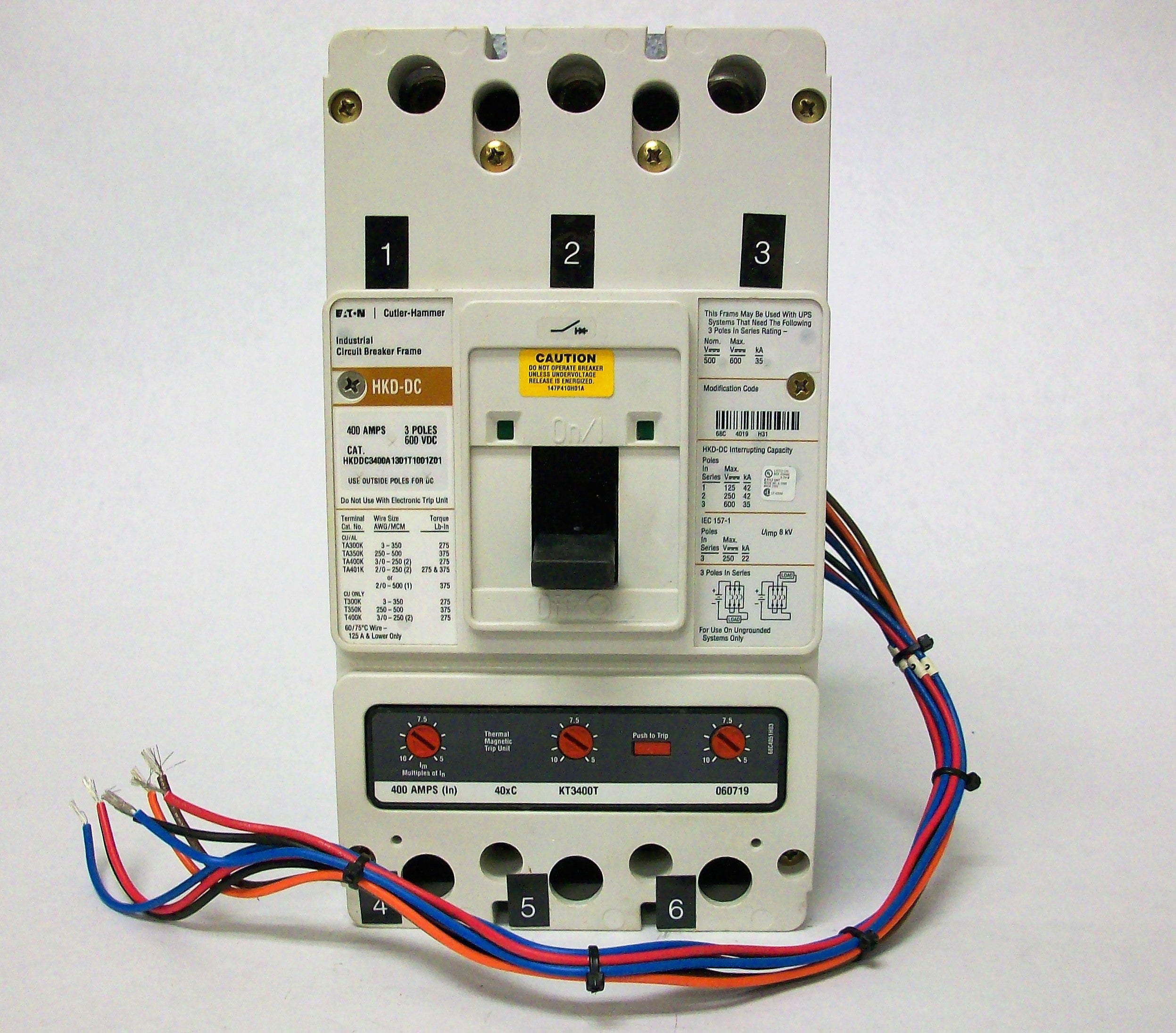 Eaton HKD-DC 3 Pole 600VDC 400A Breaker – Critical Parts Warehouse