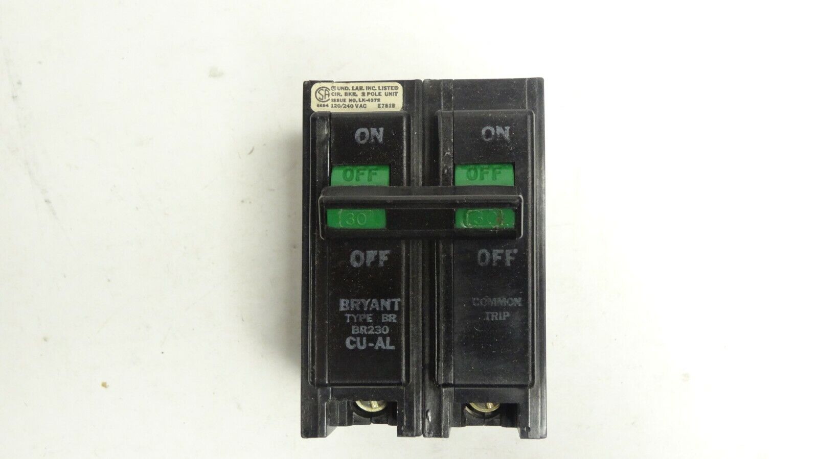 Bryant BR230 CU-AL 30A 2-Pole Circuit Breaker – cpwarehouse