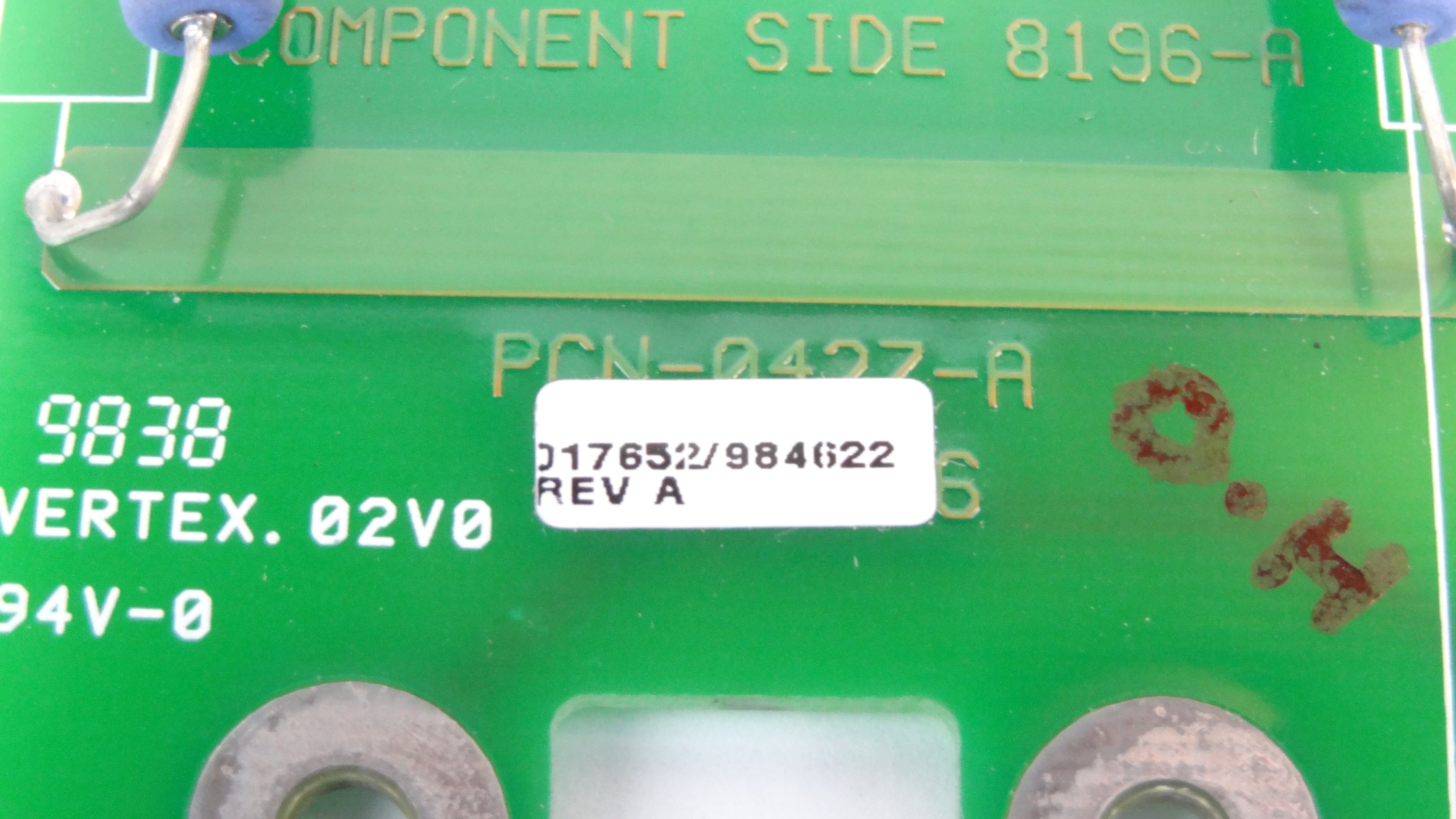 Vertex 017652/984622 Rev A Board PCB Assembly – Critical Parts Warehouse