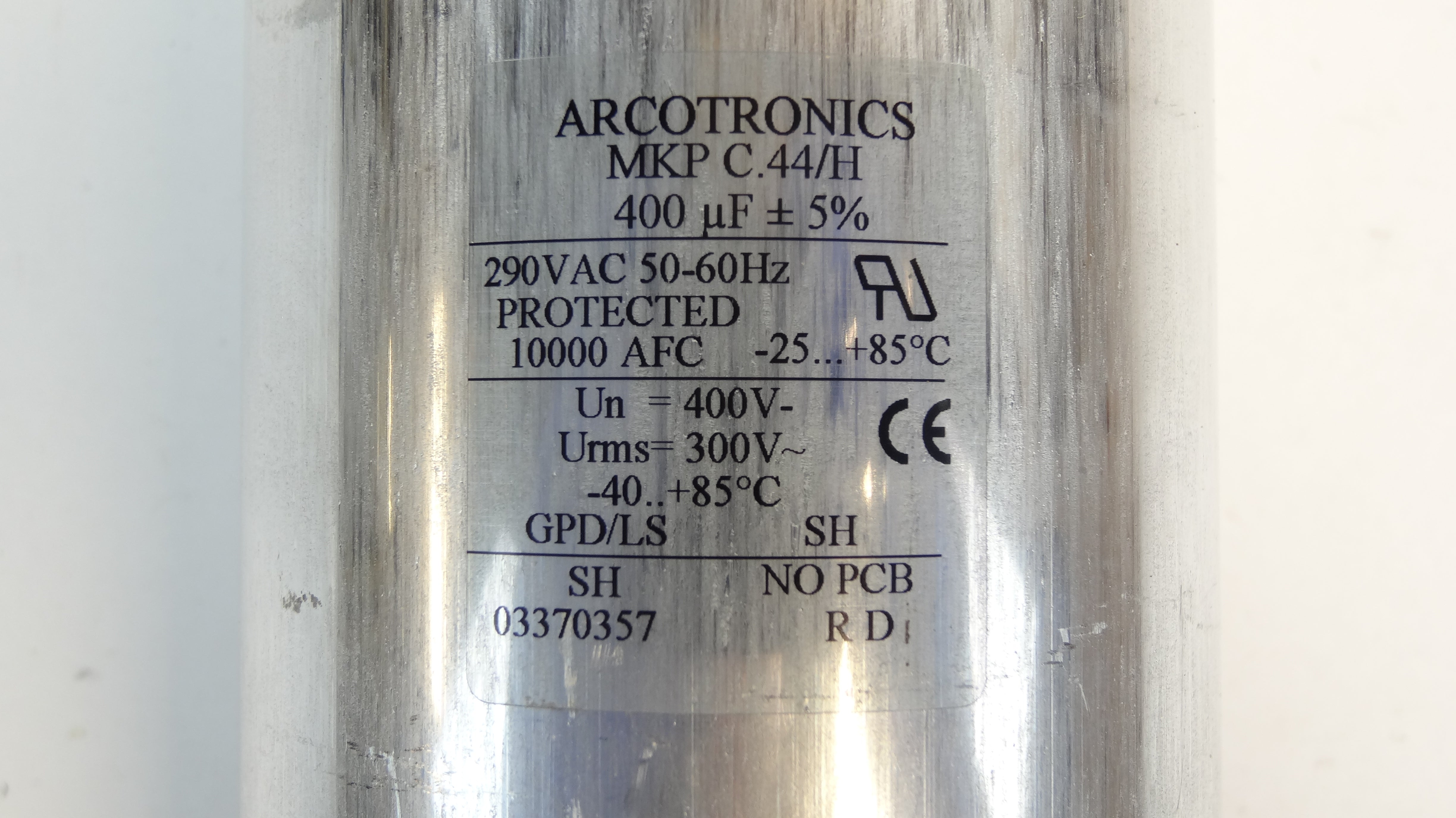 Arcotronics MKP C.44/H 400uf 5% 290 VAC 10000 AFC Capacitor – Critical ...