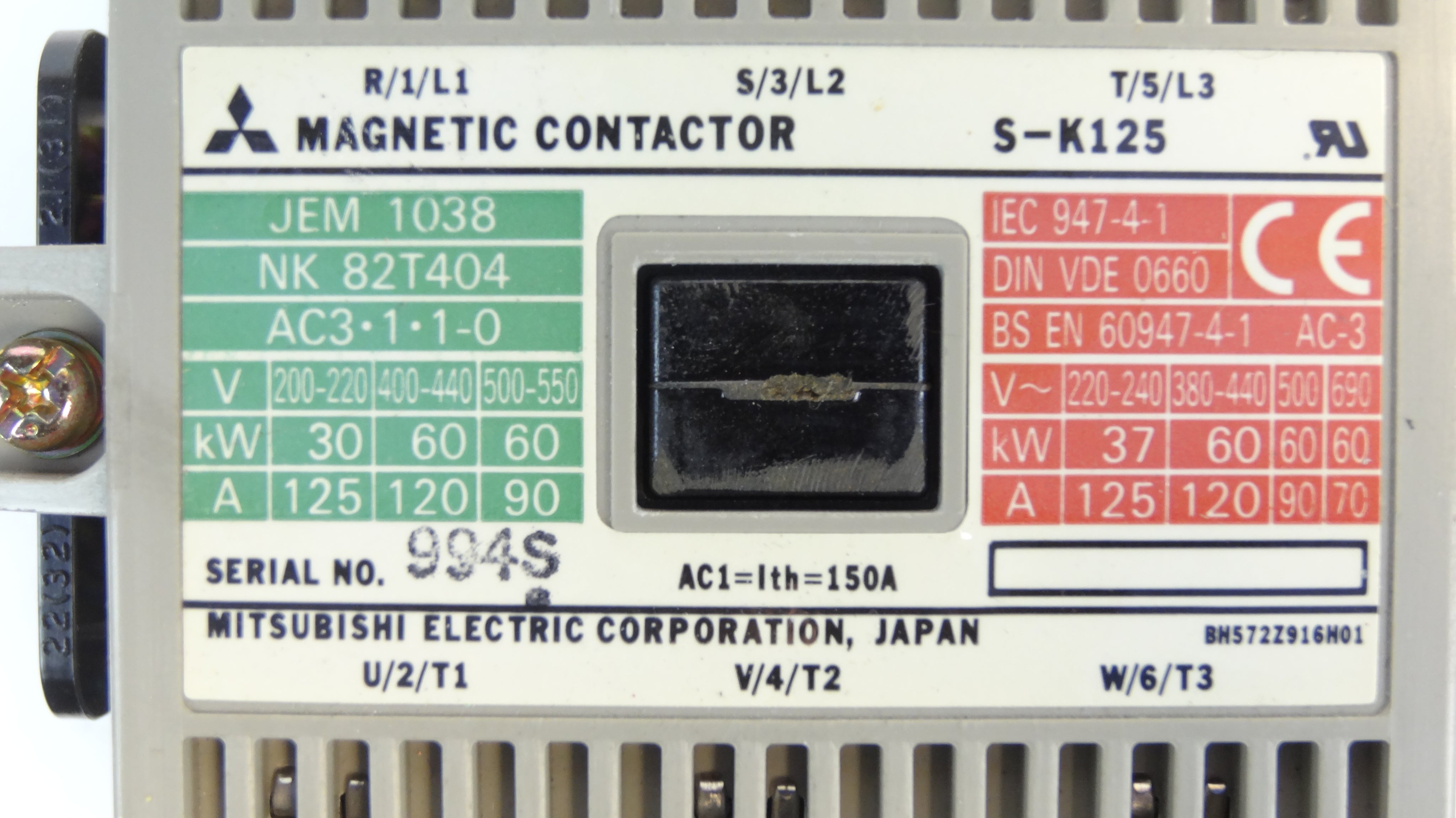 Mitsubishi S-K125 200-240V 150A Magnetic Contactor – cpwarehouse