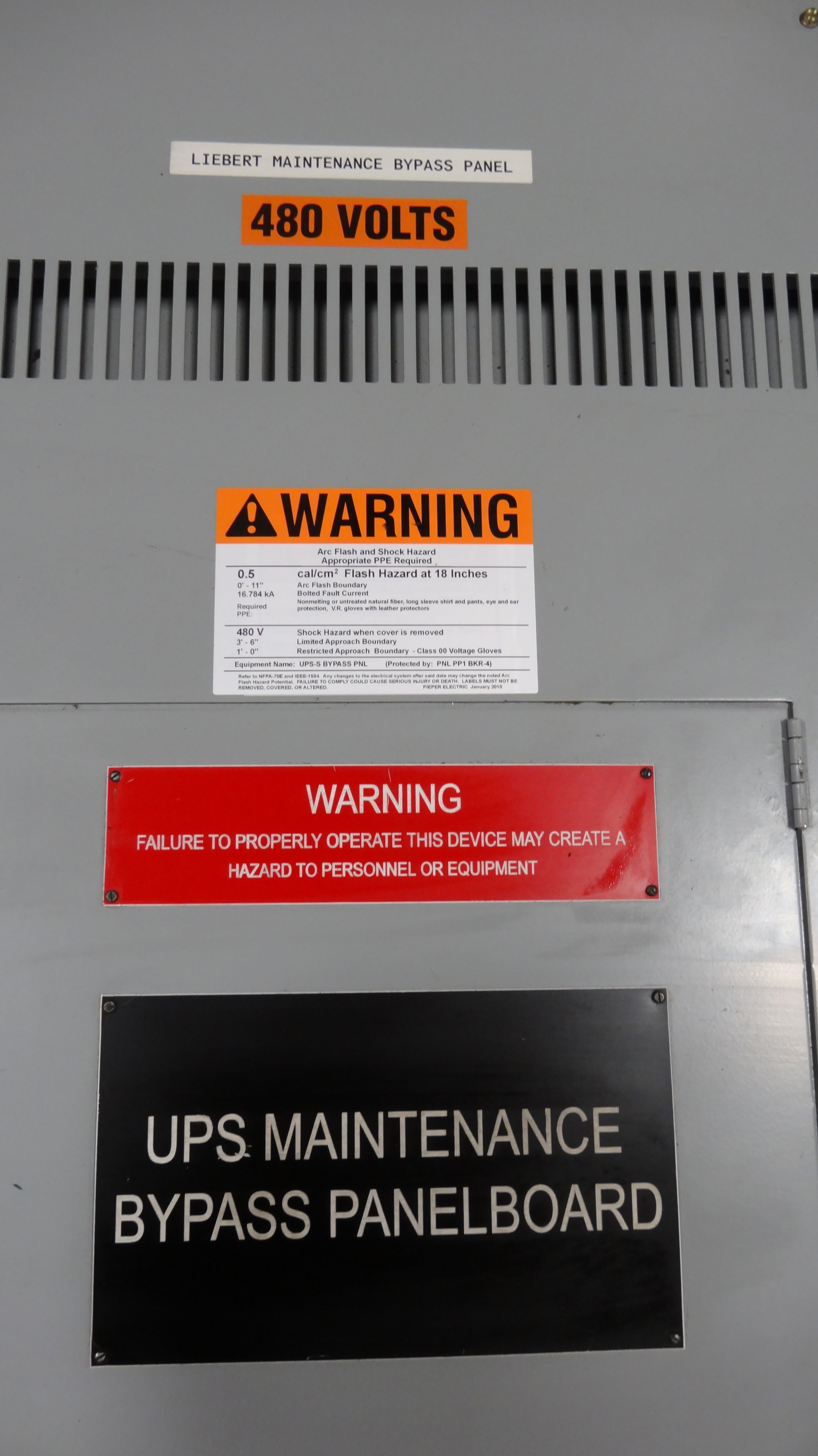 GE / Liebert SCP Plus P22002662 250A 277/480V 3-Phase 4 Wire Bypass Pa ...