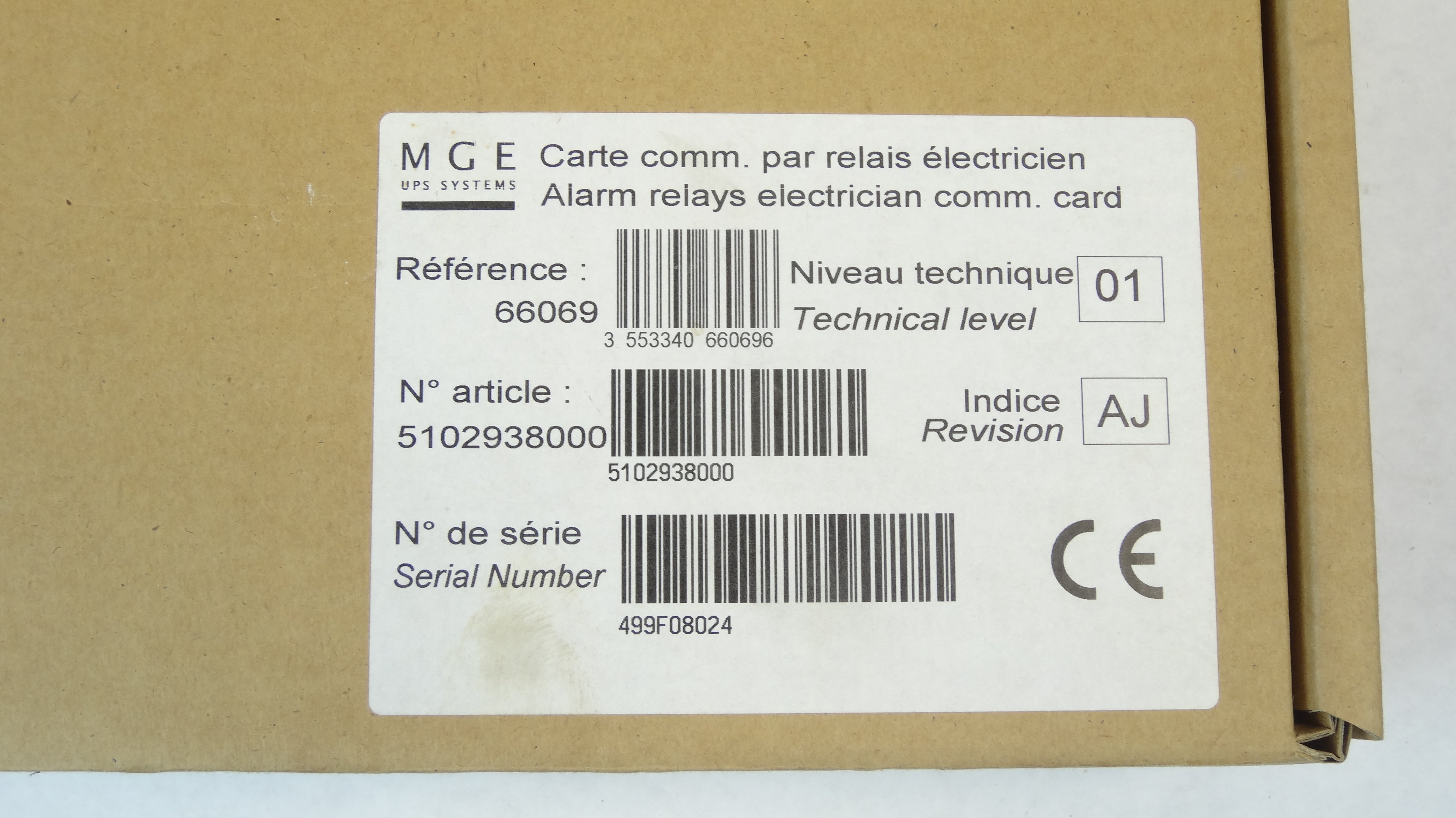 MGE 66069 Alarm Relay Communication Card – Critical Parts Warehouse