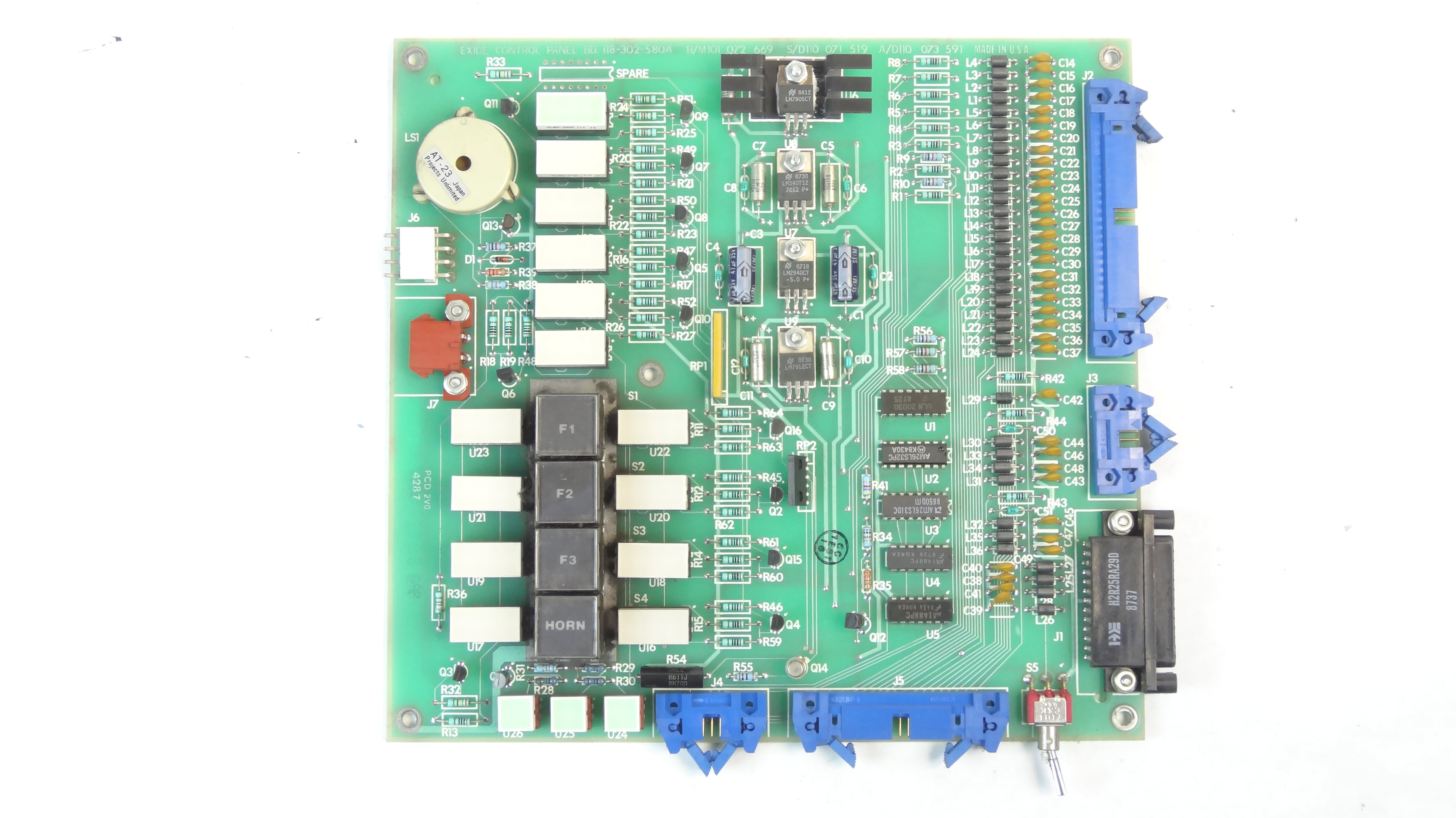 Exide / Powerware 101072669 / 118302580A Control Panel PCA Board ...