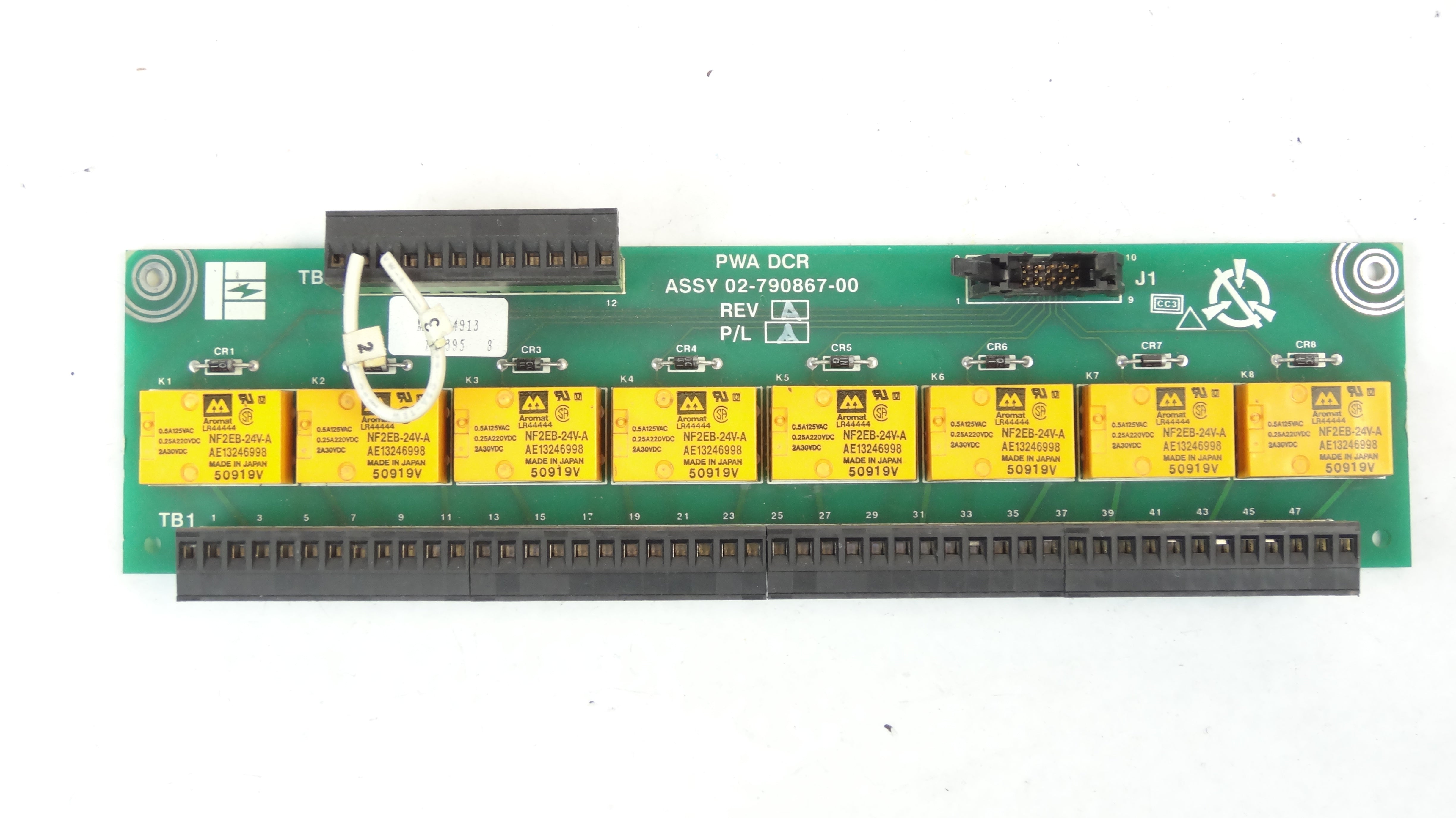Liebert Emerson 02-790867-00 Rev A PWA DCR Relay Board PCB Assembly ...