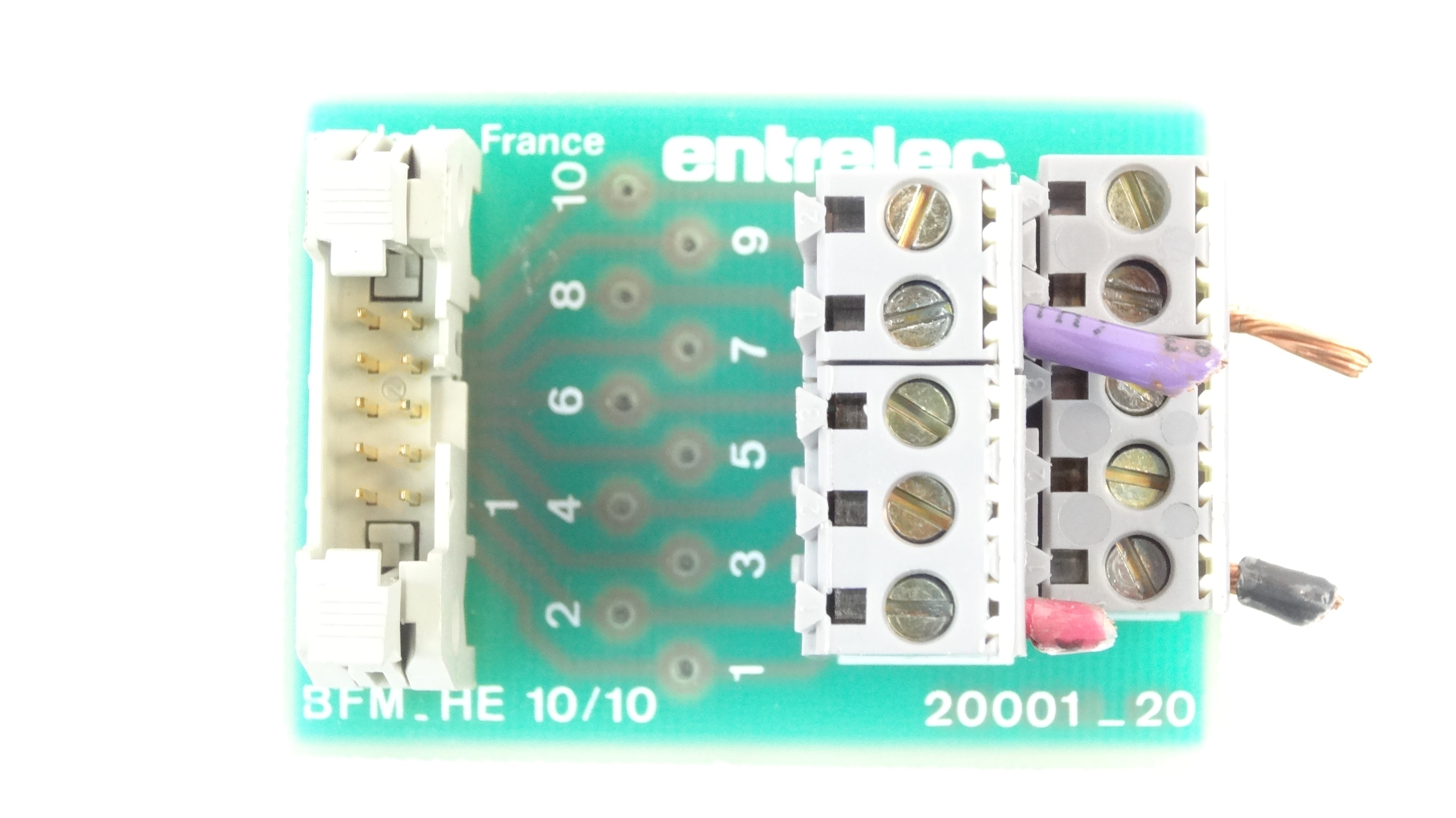 Entrelec 20001_20 BFM.HE10/10 Terminal Block Board PCB Assembly ...