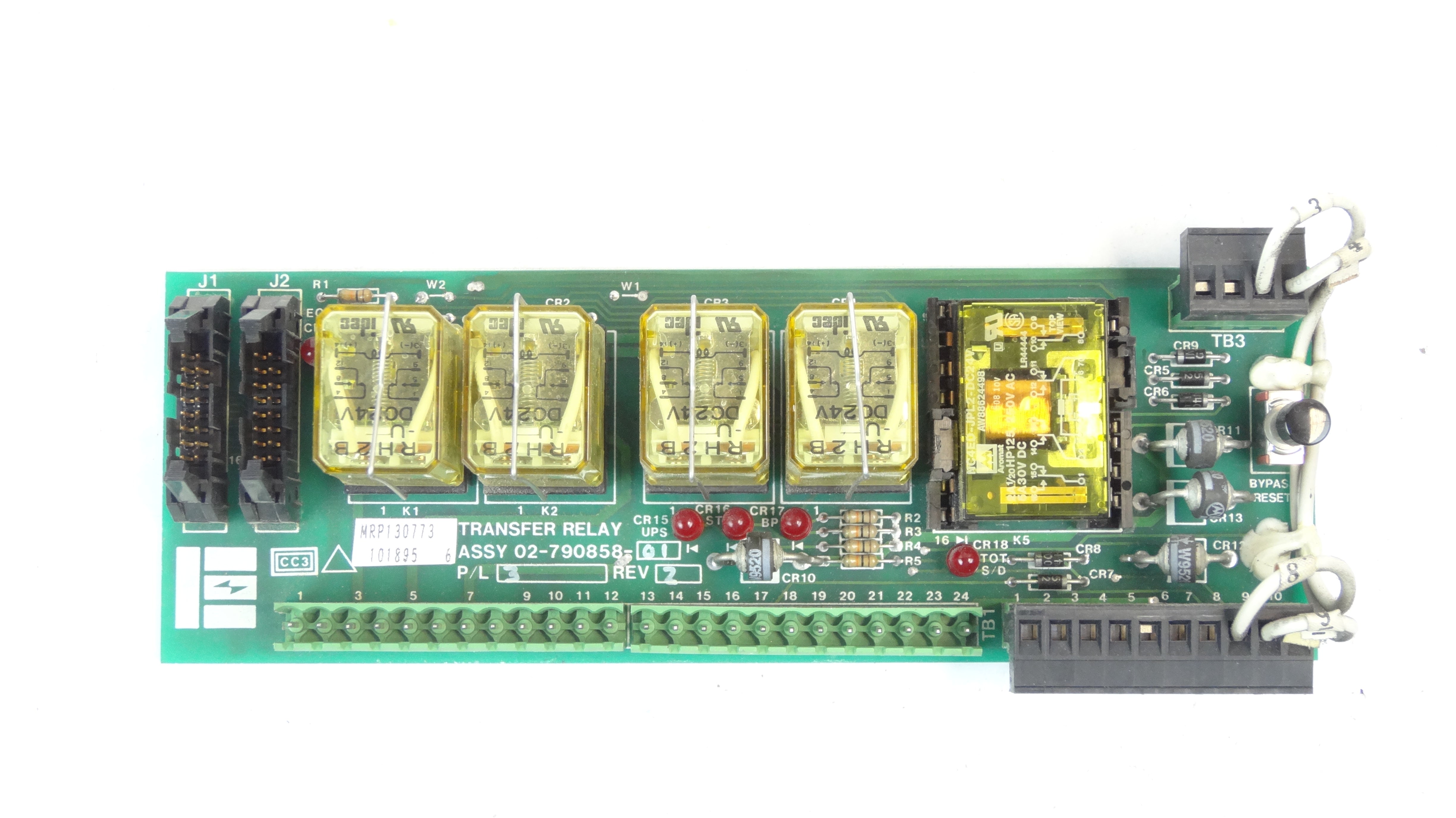 Liebert / Emerson 02-790858-01 Rev 2 Transfer Relay Board PCB Assembly ...