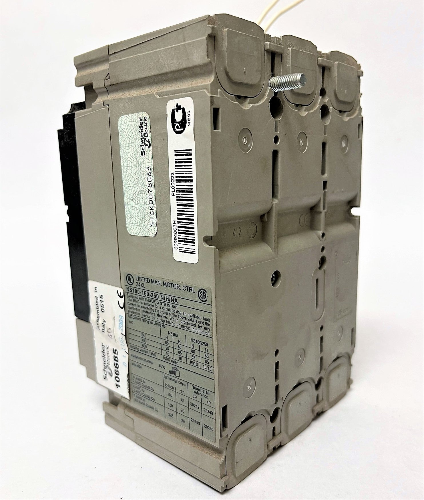 Merlin Gerin NS160N NS100-160-250 100/125A Circuit Barker Switch ...