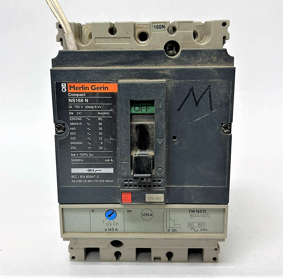 Merlin Gerin NS160N NS100-160-250 100/125A Circuit Barker Switch ...